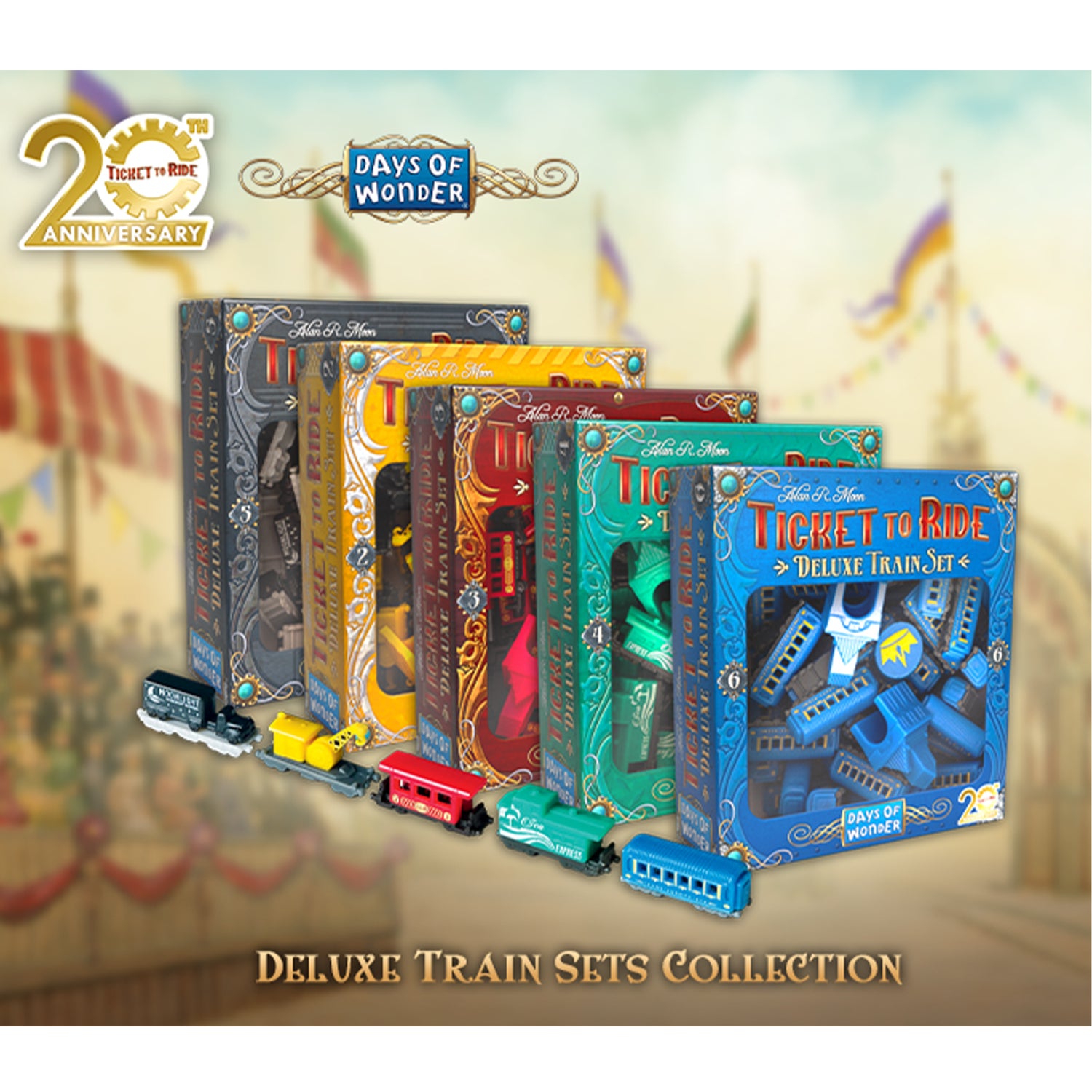 Ticket To Ride: 20th Anniversary Deluxe Trains – 5 pack – Asmodee North ...