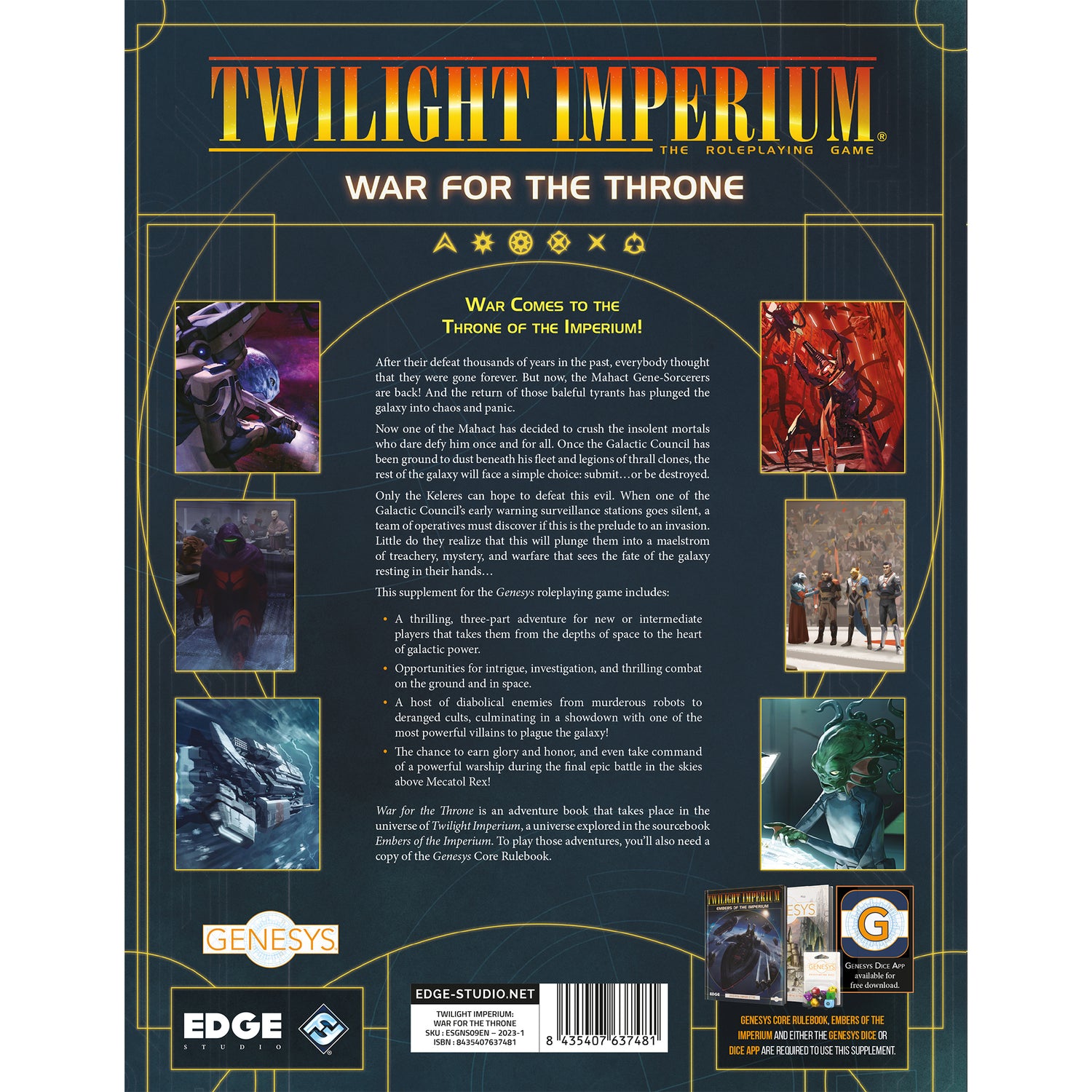Genesys Roleplaying Game: Twilight Imperium - War for the Throne SOURCEBOOK – Asmodee North America
