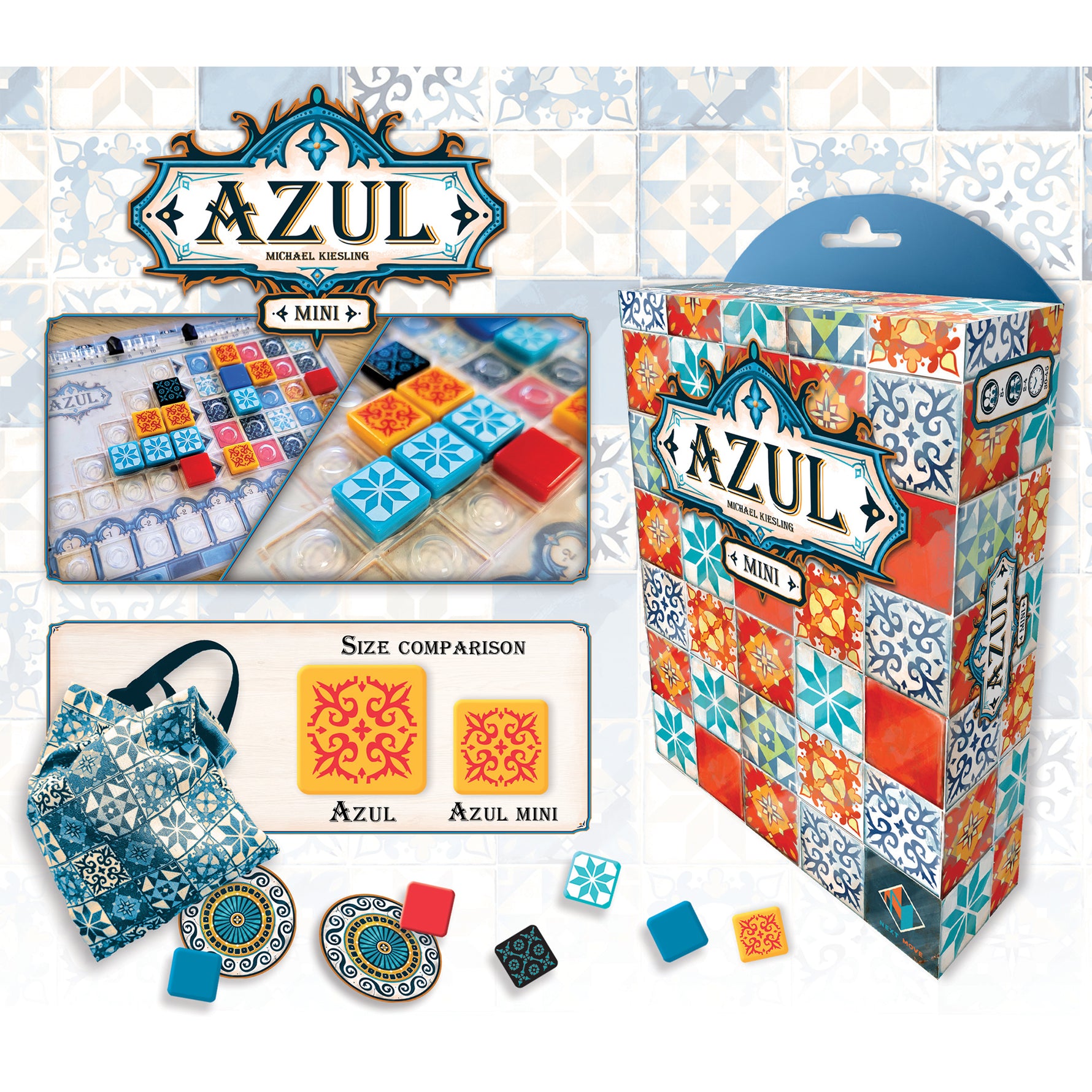 Azul Mini Board Game Game - A Tile-Laying Strategy Game for Family Fun ...