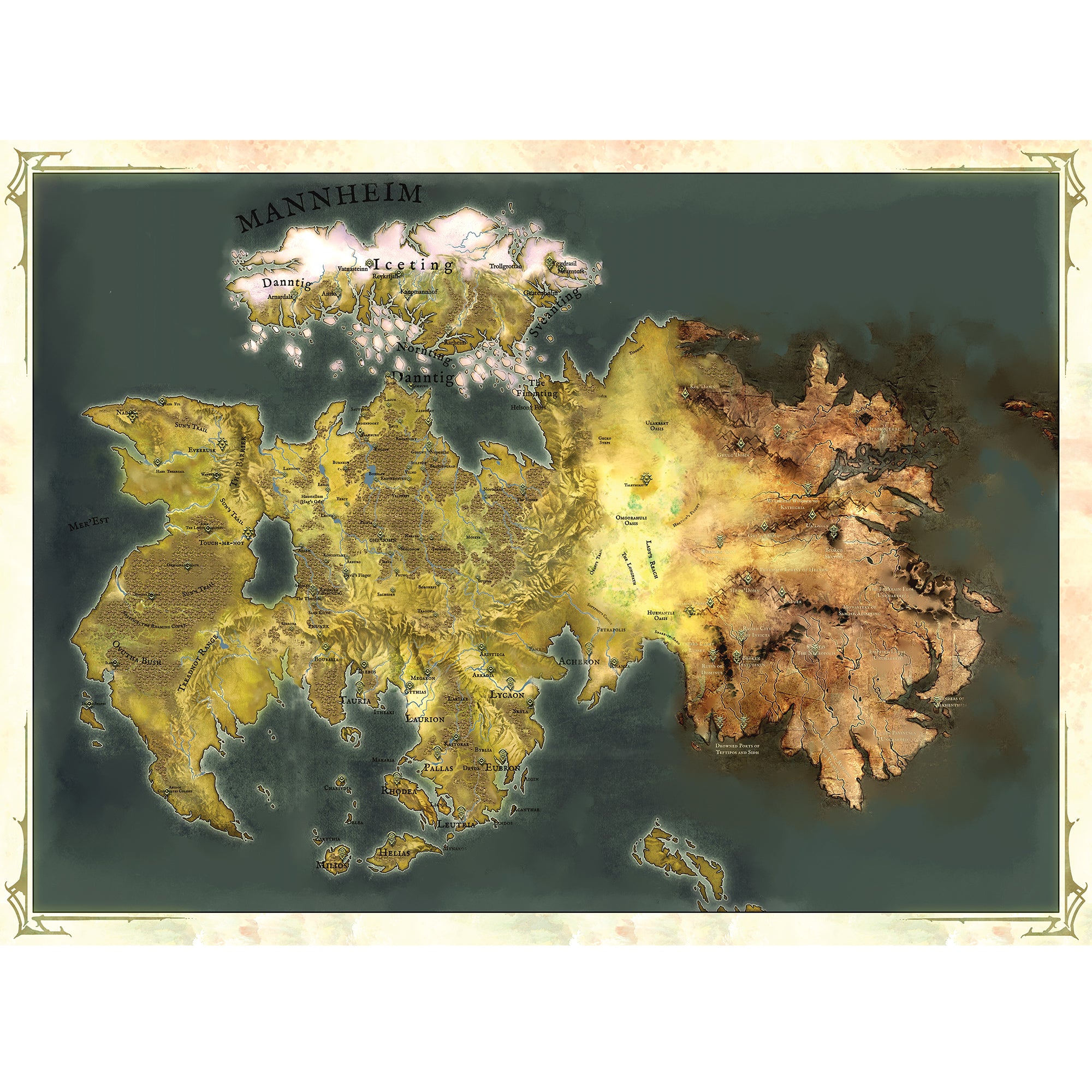 Conquest Cloth Map of Alektria, the first continent of EÄ – Asmodee ...