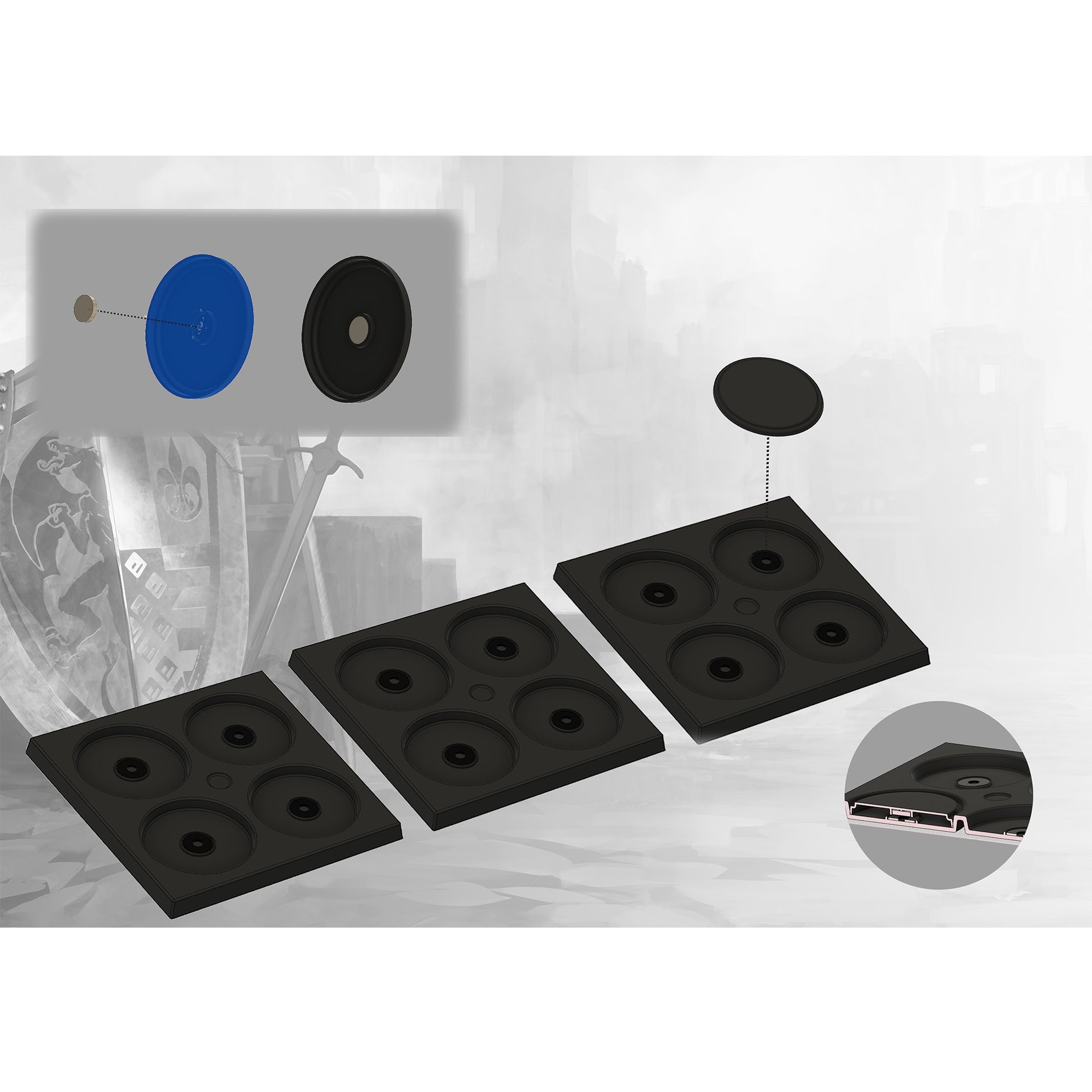 Conquest Miniatures Game - Magnetic Bases and Stands - Infantry ...