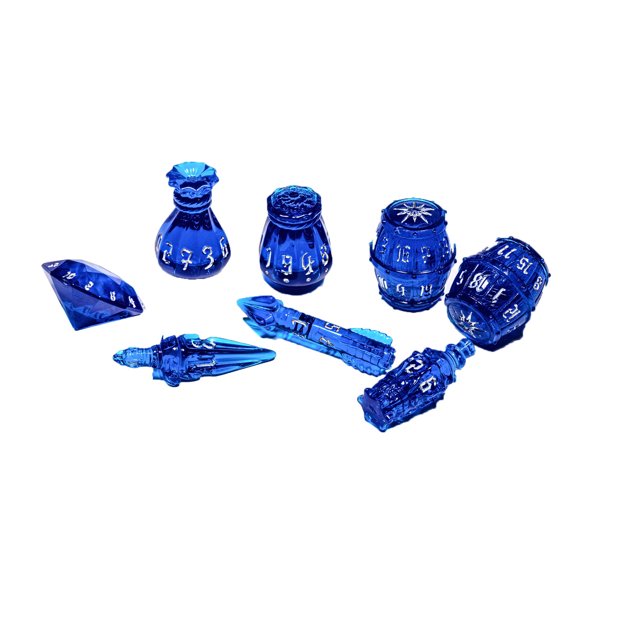 PolyHero Rogue 8 Dice Set Sapphire Scoundrel – Asmodee USA