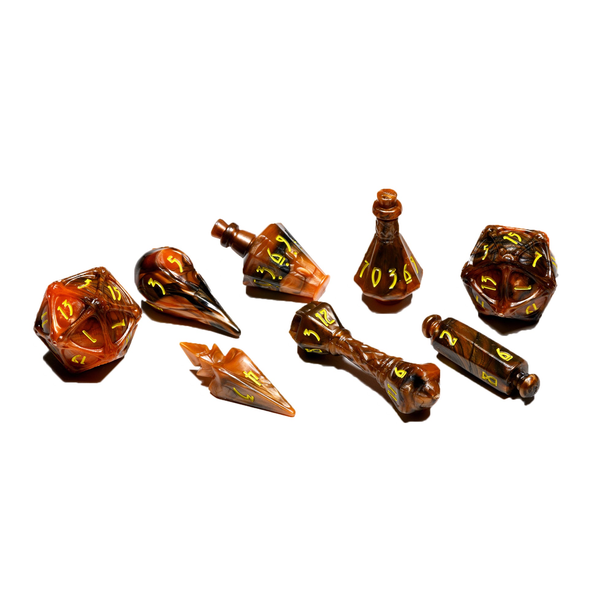 PolyHero Wizard 8 Dice Set Smoldering Ember – Asmodee North America