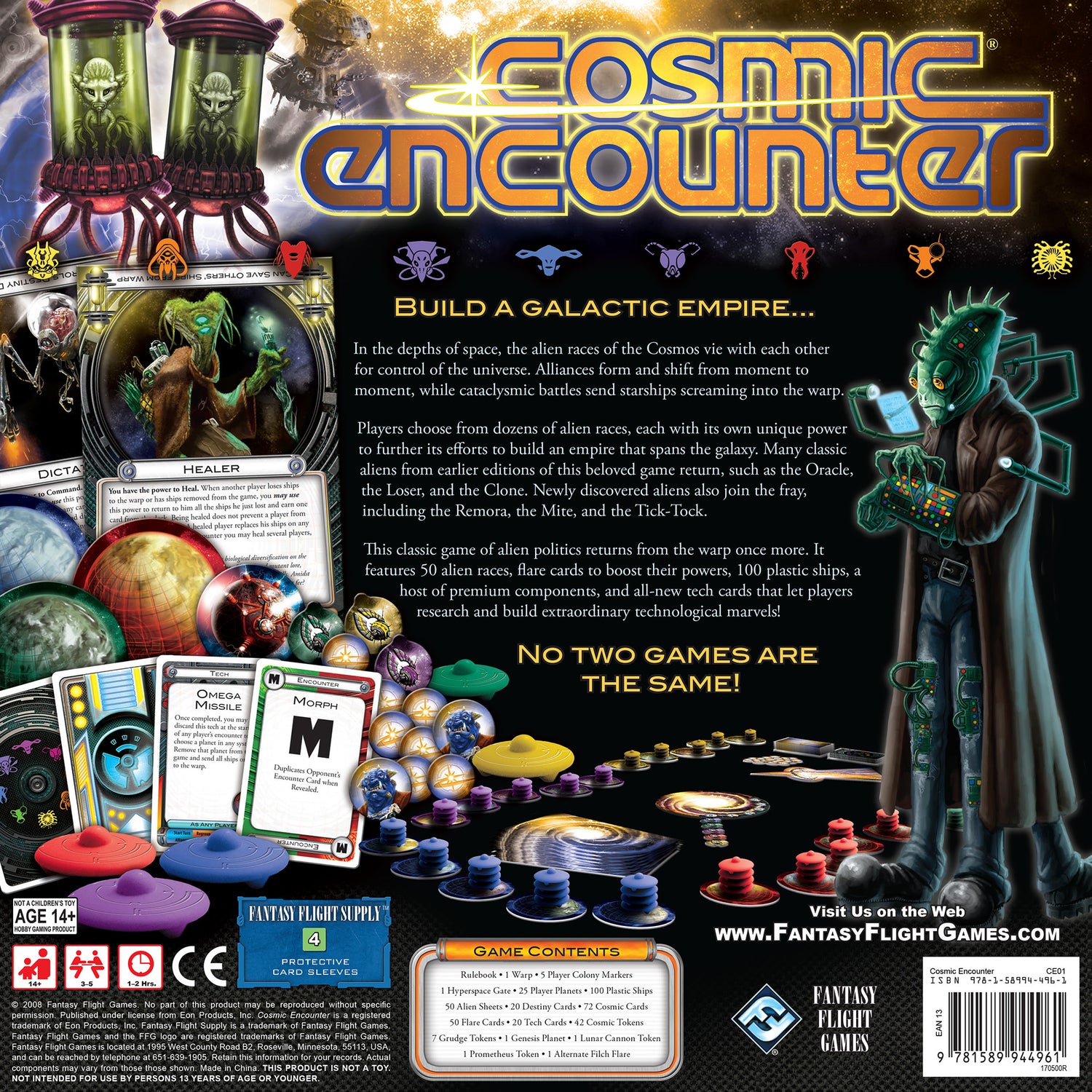 Cosmic Encounter 42nd Anniversary Ed. Board Game Sci-Fi Strategy Game ...