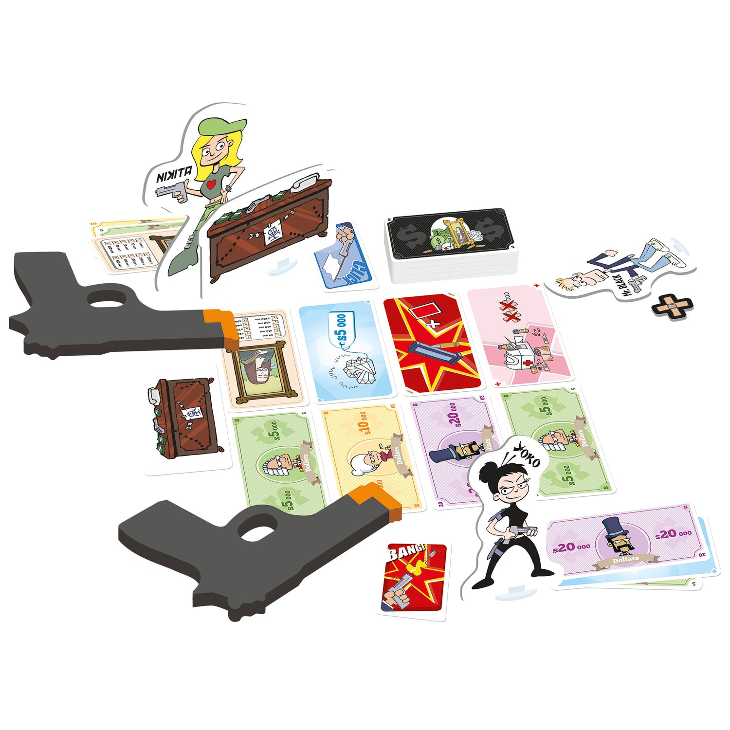 Cash N Guns 2nd Edition Board Game - Party Heist Game with Foam Guns ...