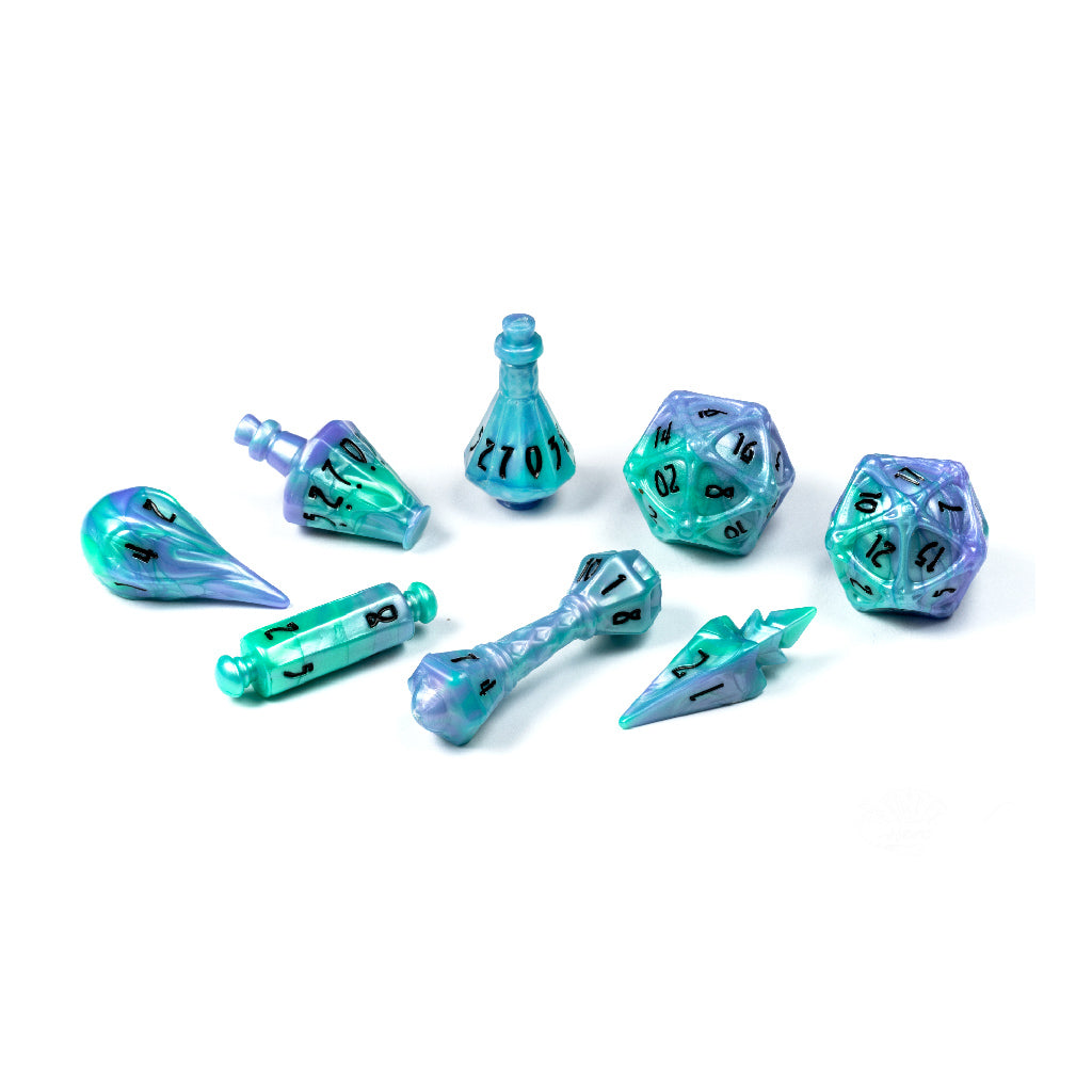 Polyhero Wizard 8 Dice Set Aether Mist – Asmodee North America