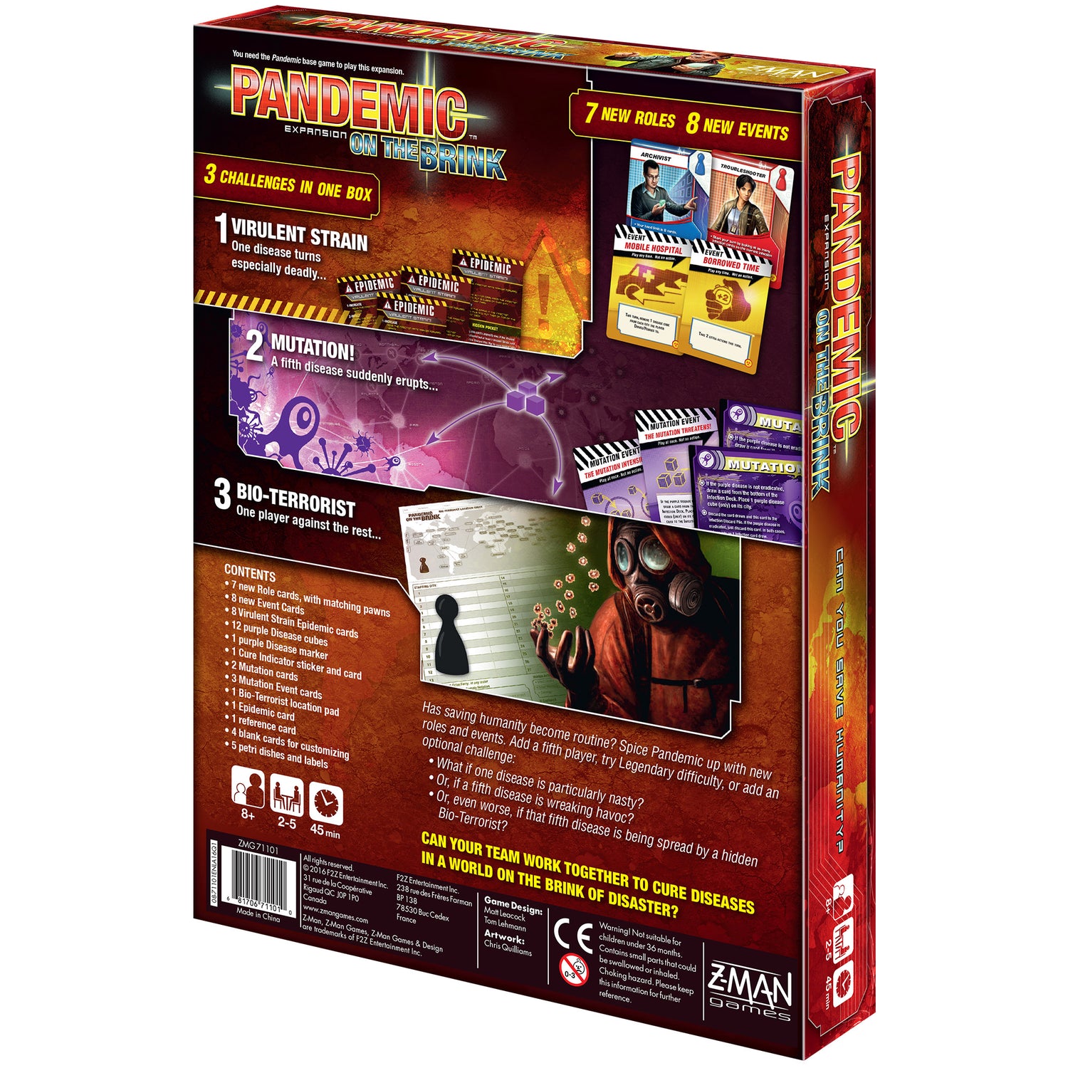 Pandemic on the Brink Board Game Expansion Cooperative Strategy Game ...