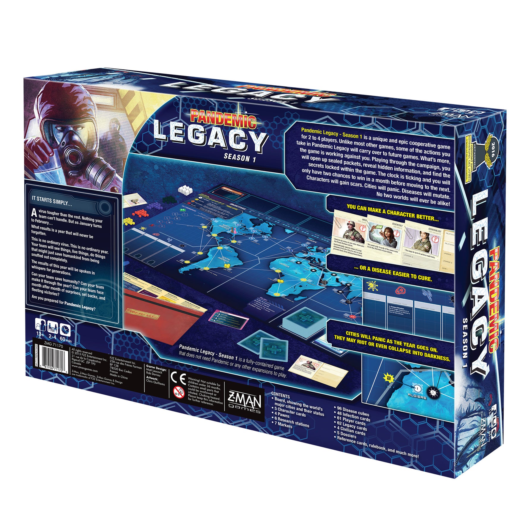 Pandemic Legacy Season 1 Blue Edition Cooperative Strategy Board Game ...